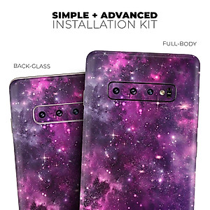 DesignSkinz Vibrant Purple Deep Space Protective Vinyl Decal Wrap Skin Cover Compatible with The Samsung Galaxy S20 (Screen Trim & Back Glass Skin)