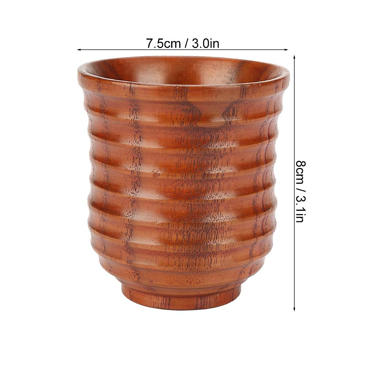 Wooden Tea Cup, Natural Solid Wood Tea Cup Japanese Zen Style Teacup Wooden Teacups Coffee Mug Wine Mug Classical Beer Mug Small Tea Cups Drinking Cup for Drinking Tea Coffee Wine Beer, Pack of 2