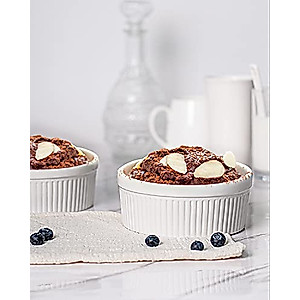 Delling Large Ramekins 32 Oz Oven Safe/Soup Bowls, 1 Quart Serving Bowls Ceramic Round for Baking, Salad, Pasta, Creme Brulee, Souffle Dish, Pot Pie