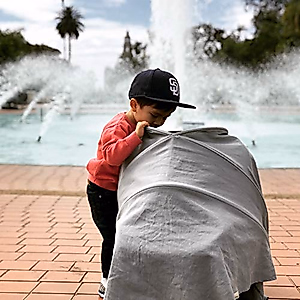 First and ONLY Multi-Use Nursing Cover You Don't Need to Hold Up to See in Breathable with 360 Coverage, Breastfeeding Scarf, Canopy, Car Seat Cover, Poncho (Latte Stone Grey) infineni by nenikanopi