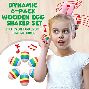 Funky Egg Musical Handmade Shakers Maracas for Kids 4 -Pack Natural, Wooden Egg Fillers Percussion Instruments - Montessori Sound Making Shakers - Sensory for Girls, Boys