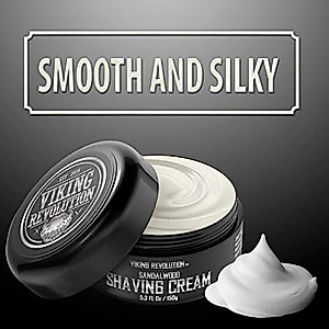 Luxury Shaving Cream for Men- Sandalwood Scent - Soft, Smooth & Silky Shaving Soap - Rich Lather for the Smoothest Shave - 5.3oz