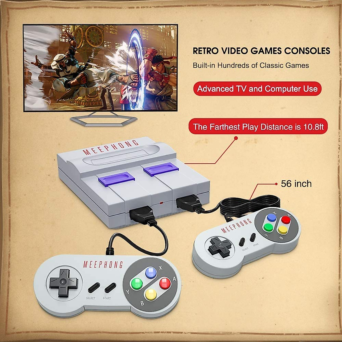 oliv Retro Game Console,Handheld Video Game Console Classic Built-in 821 Games with Controllers, Super Mini TV Classic Video Gaming Console HD Output Plug&Play Player for Kid, Adult Gift