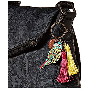 Sakroots womens Bag in Eco-twill, Multifunctional Purse With Adjustable Strap & Zipper Pockets, Sustainable Women s Eco Twill Foldover Crossbody, Black Spirit Desert, One Size US