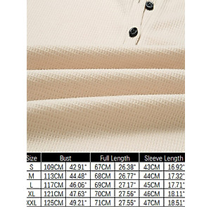 Famulily Women's Waffle Knit Tunic Tops Loose Long Sleeve Button Up V Neck Henley Shirts (White, Large)