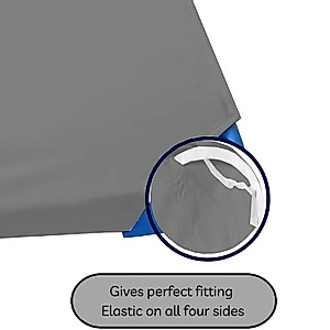 Clovefry Toddler and Preschool Cot Sheets - Daycare/Pre-School Cot Sheet - Corner Elastic Loops - Cot Bed Fitted Sheet - Poly Cotton Surface Set of 6 (22" W X 52" L) - Dark Grey