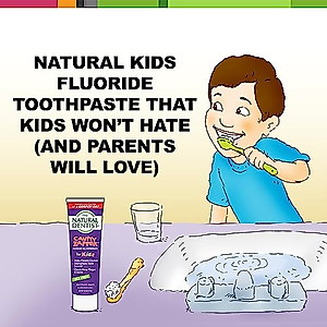 The Natural Dentist Kids Cavity Zapper Fluoride Gel Toothpaste, Fight Cavities, Strengthen Enamel, Promote Oral Health, No SLS, No Harsh Chemicals, All-Natural Ingredients, Grape Flavor, 5oz Tube