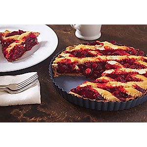 Fox Run Removable Bottom Non-Stick Tart and Quiche Pan, Loose Bottom Quiche Pan - 9.5-inch