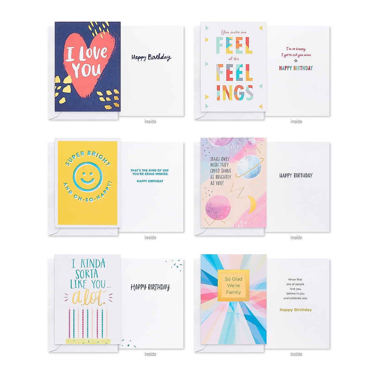 American Greetings Deluxe Birthday Card Assortment, Bright & Cheerful (40-Count)