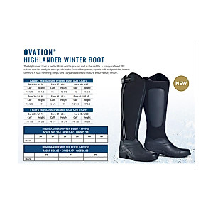 Ovation Women's Comfortable Durable Stylish Equestrian Horse Faux Fur Highlander Tall Winter Riding Boot, Black, 9