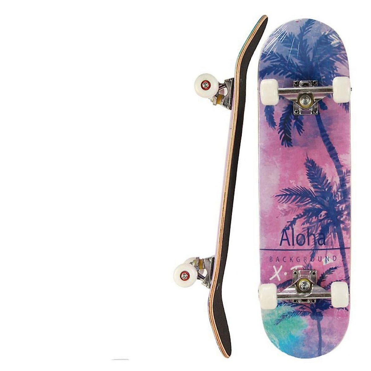 Wilver Complete Skateboards for Beginners Pro 31 inches Complete Skateboards for Teens Beginners Girls Boys Kids Adults, Maple Wood Skateboard (Color B)