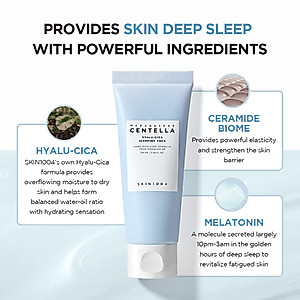 SKIN1004 Hyalu-CICA Sleeping Pack 3.38 fl.oz, 100ml Melatonin Hyaluronic Acid Centella Asiatica Extract Moist and Revitalization Multi Care Solutions