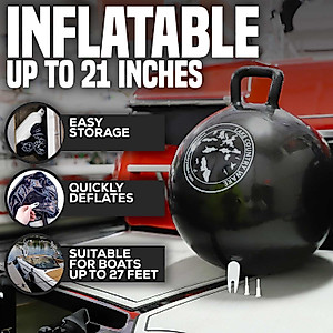 Lake Country Wake SAVur Inflatable Boat Fender Bumper with Rope Lines 4 Pack Four Boat Bumpers with Fender Lines for Boat Docking and Tie Ups