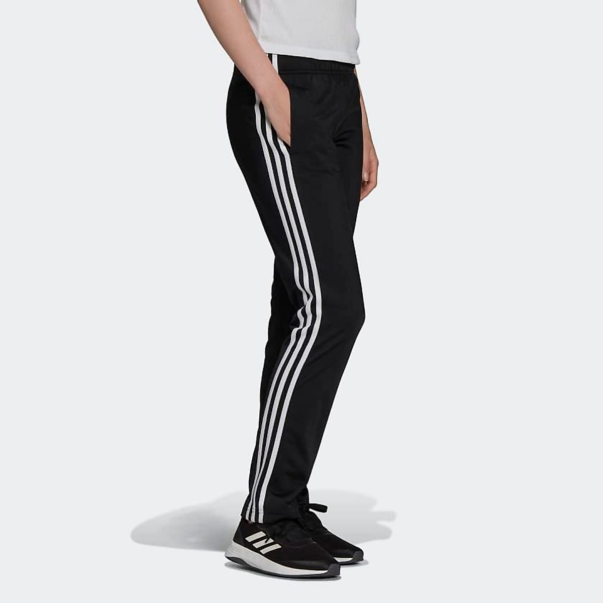 adidas Women's Warm-Up Tricot Regular 3-Stripes Track Pants, Black, X-Large