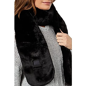 UGG Oblong Faux Fur Scarf Black One Size