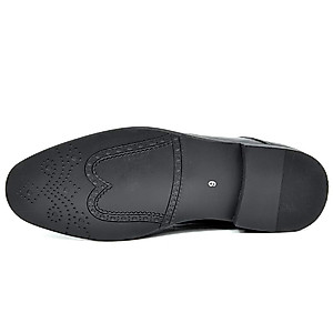 Bruno Marc Men's Prince-16 Black Leather Lined Dress Oxfords Shoes Size 9 M US