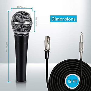 Wireless Portable PA Speaker System -1200W High Powered Bluetooth Compatible Indoor and Outdoor & FM Radio -PPHP1544B & Pro Includes 15ft XLR Cable to 1/4'', Black, 10.10in. x 5.00in. x 3.30in.