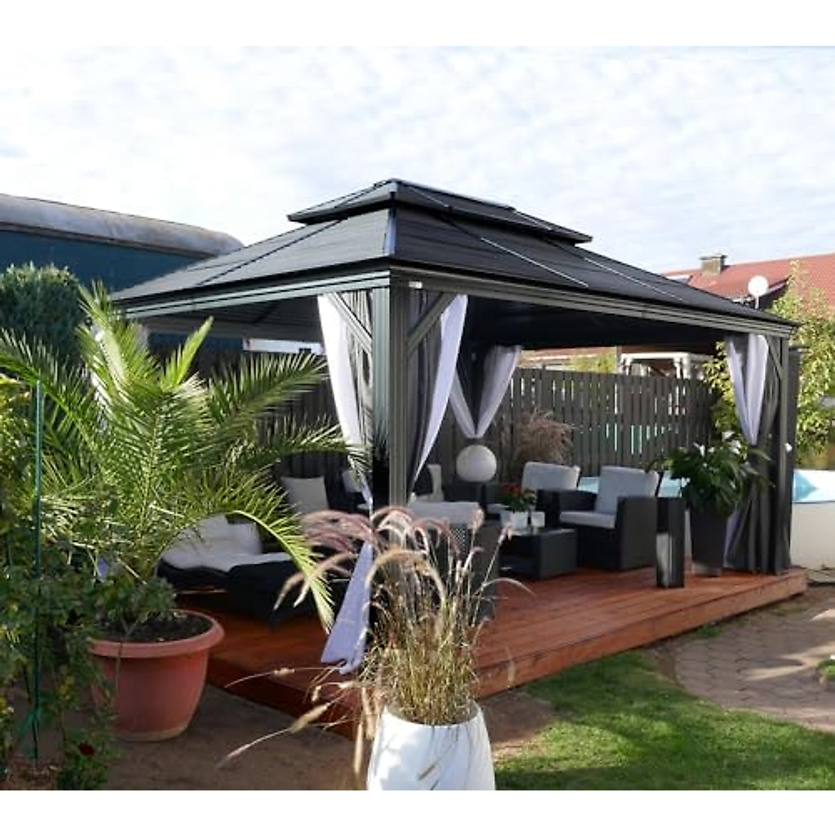 Sojag Outdoor 10' x 14' Mykonos Double Roof Hardtop Gazebo Outdoor Sun Shelter