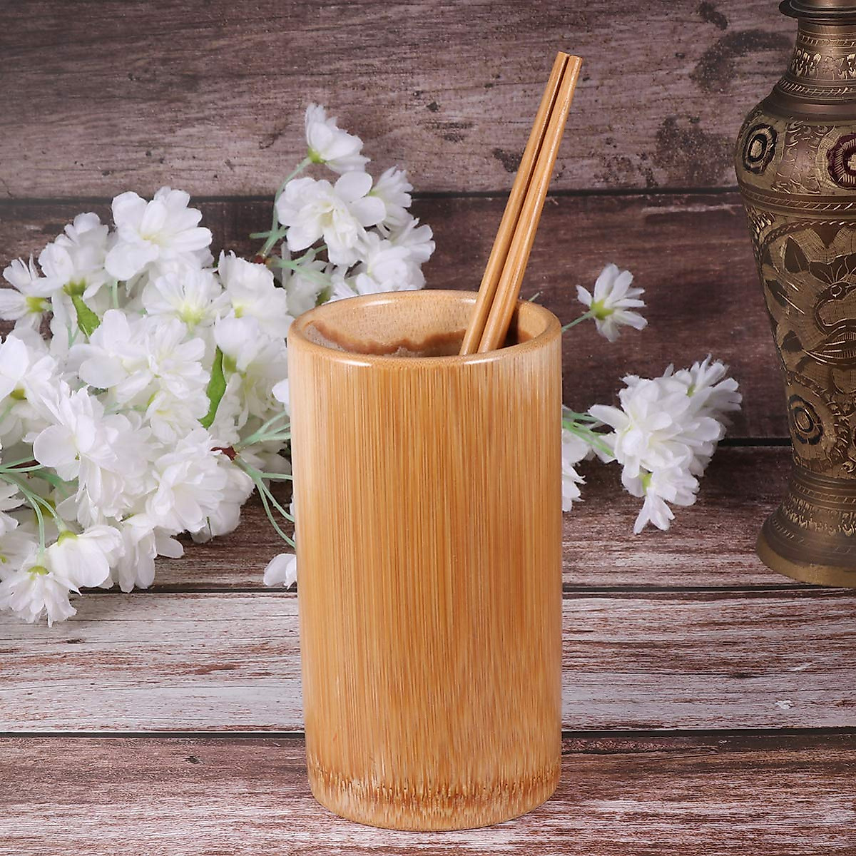 UPKOCH Wooden Bamboo Kitchen Utensil Holder Kitchen Utensil Storage Organizer Caddy For Chopsticks Forks Spoons Knives Tableware