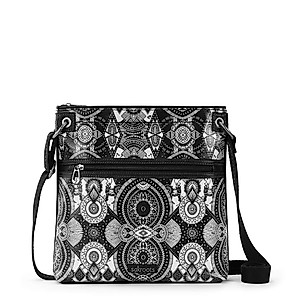 The Sak Flat Coated Canvas Crossbody, B&w Wonderlust