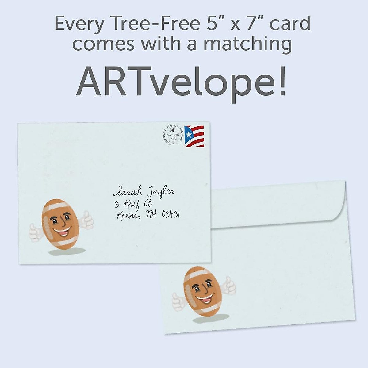 Tree-Free Greetings - Humorous Birthday Cards - Artful Designs - 1 Card + Matching Envelopes - Made in USA - 100% Recycled Paper - 5"x7" - Football Wisdom (GO61536)