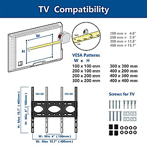 Rfiver Universal Mobile TV Cart for 23-60 inch Flat Screen TVs up to 88lbs, Portable Rolling TV Stand with Mount and Locking Wheels, Black Floor/Outdoor TV Stand with Shelf, Max VESA 400x400mm