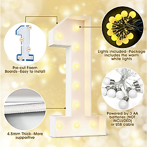 Ledido 4FT Marquee Light Up Letters Large Light Up Letters for Party Decoration, Marquee Letters for Birthday Graduation Baby Shower Wedding, Pre-Cut Foam Board Assembly Required Letters S