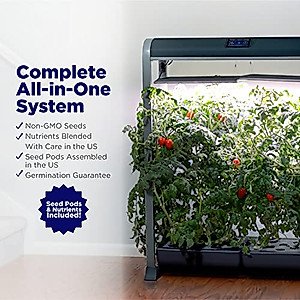 AeroGarden Farm 24XL with Salad Bar Seed Pod Kit - Indoor Garden with LED Grow Light, Black