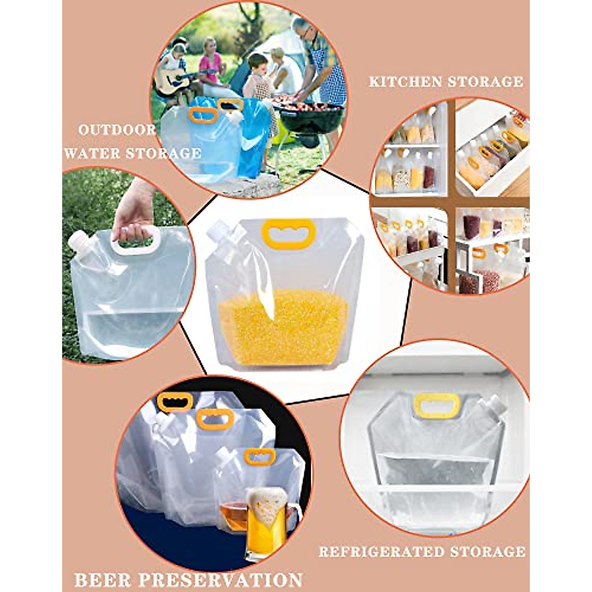 Cereal Containers Storage(5pcs -11lb)Airtight Food Storage Containers with Lids & Funnel, Air Tight Containers for Food Stand Up Rice Cereal Dry Food Storage Containers for Organizing Pantry Kitchen