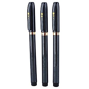 Yosoo Health Gear 3Pcs Calligraphy Soft Tip Pens, Soft Calligraphy Pens, Chinese Japanese Calligraphy Shodo Brush Ink Pen Writing Drawing Craft SG