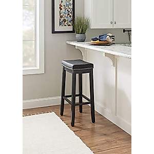 Linon Claridge Bar, Black Stool, 32" X 18.75" X 13"