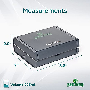 Inspire Ecoware Heatsbox, Smartphone Controlled Self Heating Hot Bento Box, Heats & Cooks Meals, Food Storage Containers, Portable Lunch Containers, 110V, Stainless Steel Tray and Lid