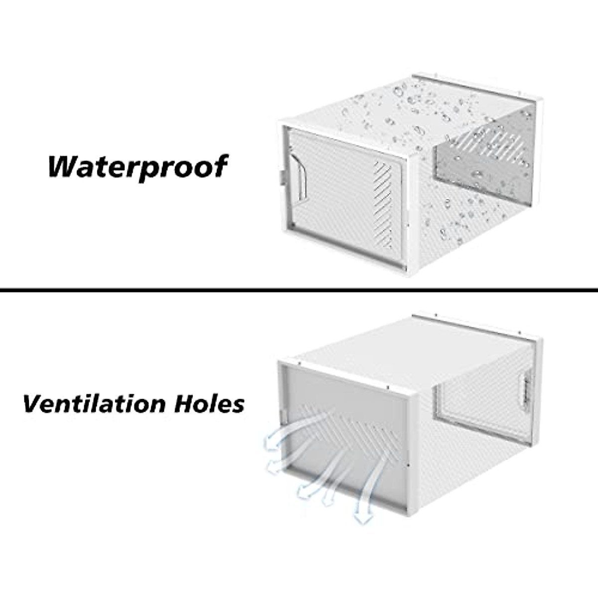 Shoe Storage, 12 Pack Large Shoe Organizer for Closet, Shoe Boxes Clear Plastic Stackable Shoe Storage Boxes for Size 13