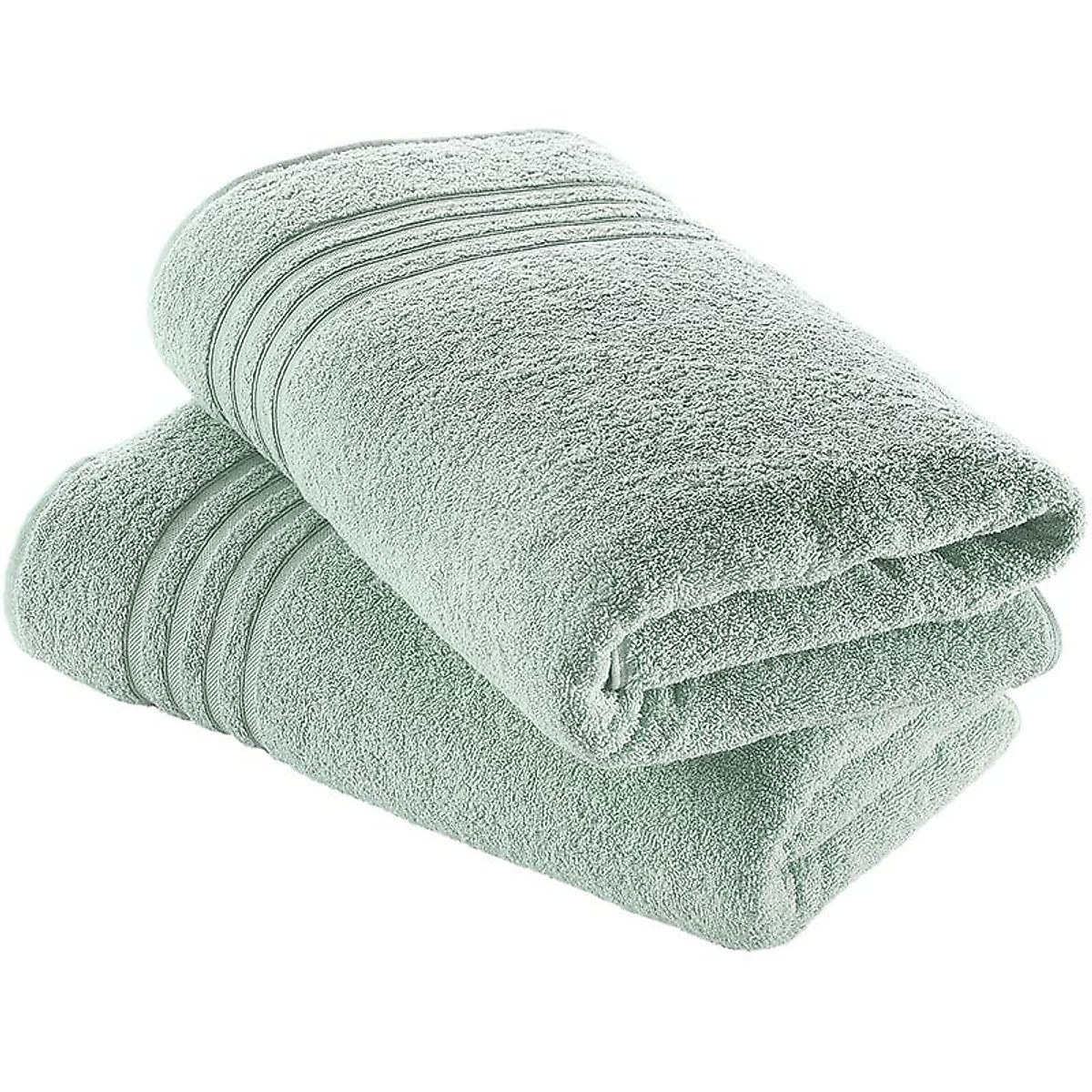 Hammam Linen Jumbo Large Bath Sheets Towels 2-Pack 35 x 70 Inches Soft and Absorbent, Premium Quality 100% Cotton Towels (Light Green, Bath Sheet)