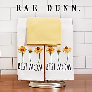 Rae Dunn Set of 3 Hand Towels for Kitchen and Bathroom, 100% Cotton, Embroidered Mother's Day Dish Towels 16 inches x 26 inches Decorative Hand Towels