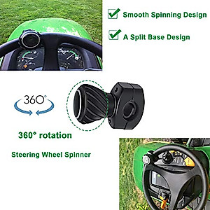 TY26583 Deluxe Tractor Steering Wheel Spinner knob for Compatible with John Deere Kubota Tractor, Fits All Steering Wheels up to 1-1/4" Thick, Replaces for New Holland 73340101
