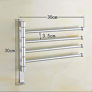 GLOYER Shower Organiser Towel Bar Rotating Towel Rack Free Punching Hanging Rod Hand Towel Rack Bathroom Cool to Dry Towel Shelf