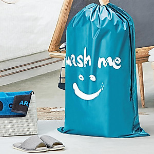 HOMEST 2 Pack XL Wash Me Travel Laundry Bag, Machine Washable Dirty Clothes Organizer, Large Enough to Hold 4 Loads of Laundry, Easy Fit a Laundry Hamper or Basket