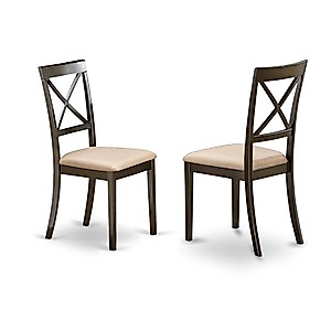 East West Furniture LYBO5-CAP-C Lynfield 5 Piece Room Set Includes a Rectangle Kitchen Table with Butterfly Leaf and 4 Linen Fabric Upholstered Dining Chairs, 36x66 Inch