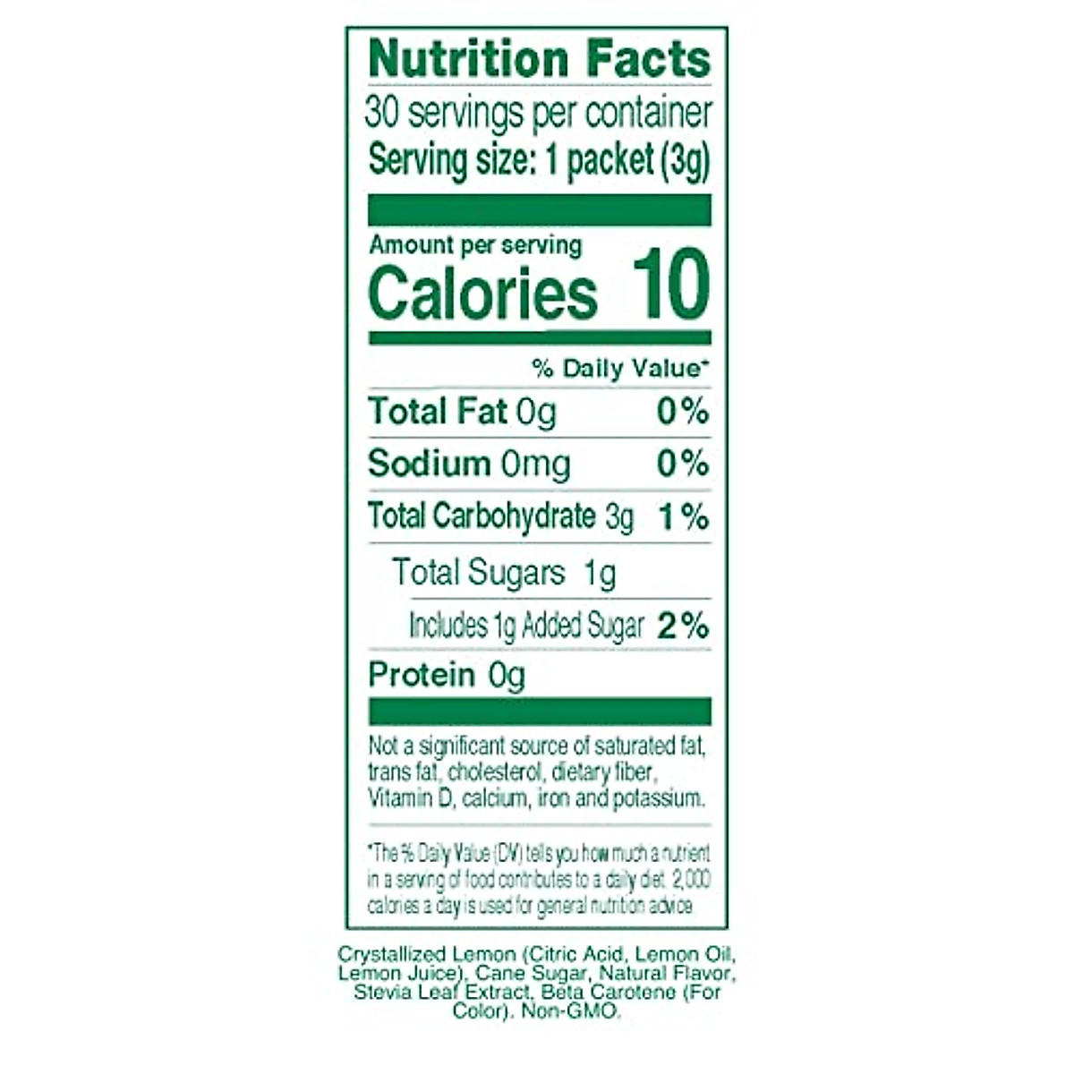 TRUE LEMON Original Lemonade Drink Mix| Made from Real Lemon | No Preservatives, No Artificial Sweeteners, Gluten Free | Water Flavor Packets & Water Enhancer with Stevia 30 Count (Pack of 1)
