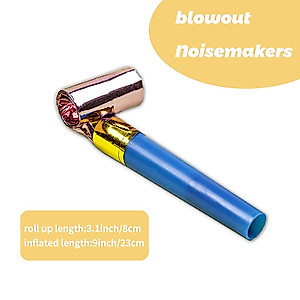 20 Pcs Blowouts Noisemakers Funny Party Blowouts Blow Horns Birthday Party Colorful Noisemakers Whistles Noise Makers for Birthday Sporting Events Graduation Wedding Party Supplies