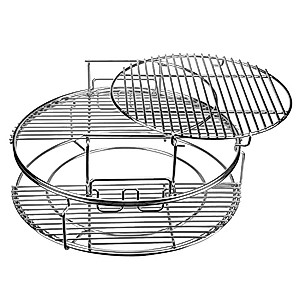 Burly grill Eggspander Kit for Large Big Green Egg, Eggspander 5 Piece Kit Conveggtor Basket Stainless Steel Grill Stack Rack with Removable Cooking System Expander Rack Replacement Kit