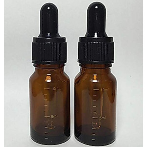 ericotry 3Pcs 100ML /3.4oz Empty Refillable Amber Glass Graduated Dropper Bottle Essential Oil Cosmetics Elite Fluid Container Jar Pot Holder with Glass Pipette Dropper