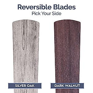 Prominence Home Brightondale, 52 Inch Industrial Style Indoor Outdoor LED Ceiling Fan with Light, Pull Chain, Dual Mounting Options, 5 Dual Finish Blades, Reversible Motor - 51659-01 (Matte Black)