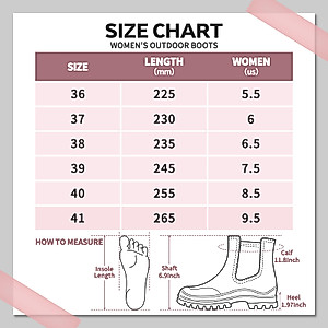 Hsttgsr Women's Rain Boots, Comfortable Elastic Adult Ankle Booties, Fashion Mid Heel Chelsea Boots, Waterproof Non-Slip Chunky Platform Lug Sole Short Garden Boots