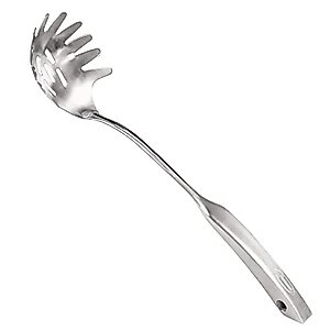 Spaghetti Server, [Rustproof, Integral Forming, Durable] Newness 304 Stainless Steel Pasta Fork with Vacuum Ergonomic Handle, Comfortable Grip Design Spaghetti Server for Kitchen, 14.33 Inches