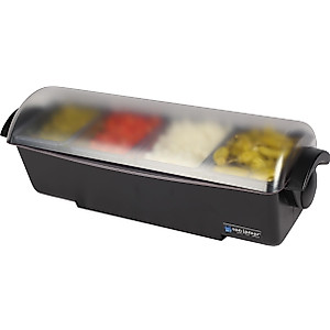 San Jamar BD4004 6 Piece The Dome Condiment Center, 6qt Capacity, 22" Length x 7-1/2" Width x 8-1/2" Height