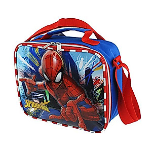 Spiderman Insulated Lunch Bag with Adjustable Shoulder Straps - Perfect Swing - A17324