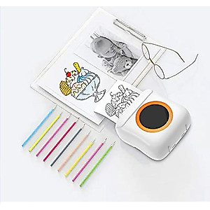 EKIDAZ Portable Printer, Mini Pocket Wireless Bluetooth Thermal Printers with Printing Paper for Smartphone, Inkless Printing for DIY Journal, Photos, Notes, Children Women Gifts (White)