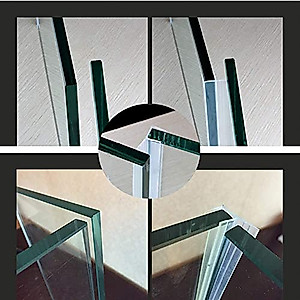 Queenbox Shower Door Seal Strip 120 inches Cuttable Length, 20mm Extended Water Retaining Edge, Frameless Glass Door/Window Sweep to Stop Shower Water Leaks, 1/4"(6mm) Glass Thickness, Clear (F-Type)